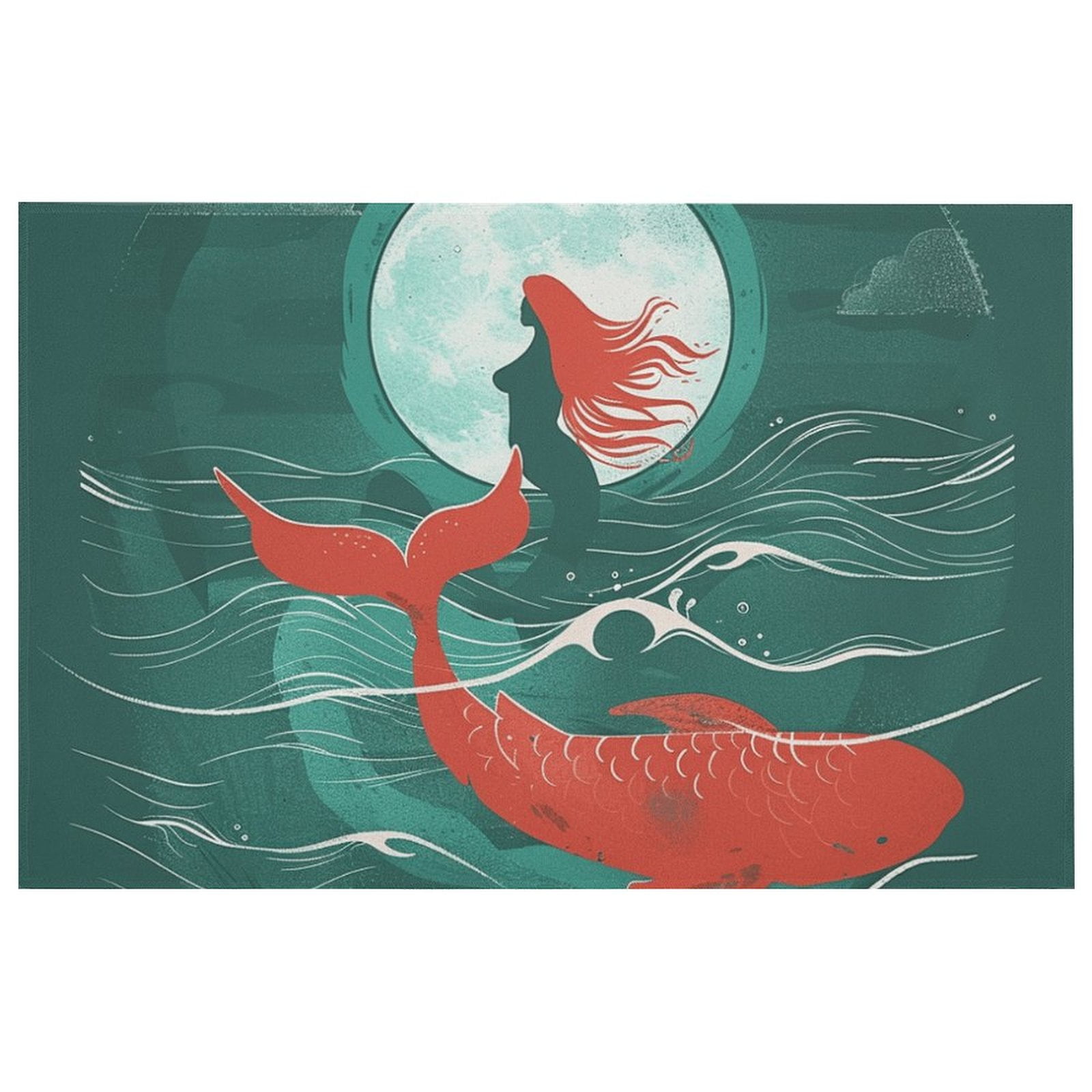 Ocean Cute Mermaid Rug - for Living Room, Bedroom, And Dining Room ...