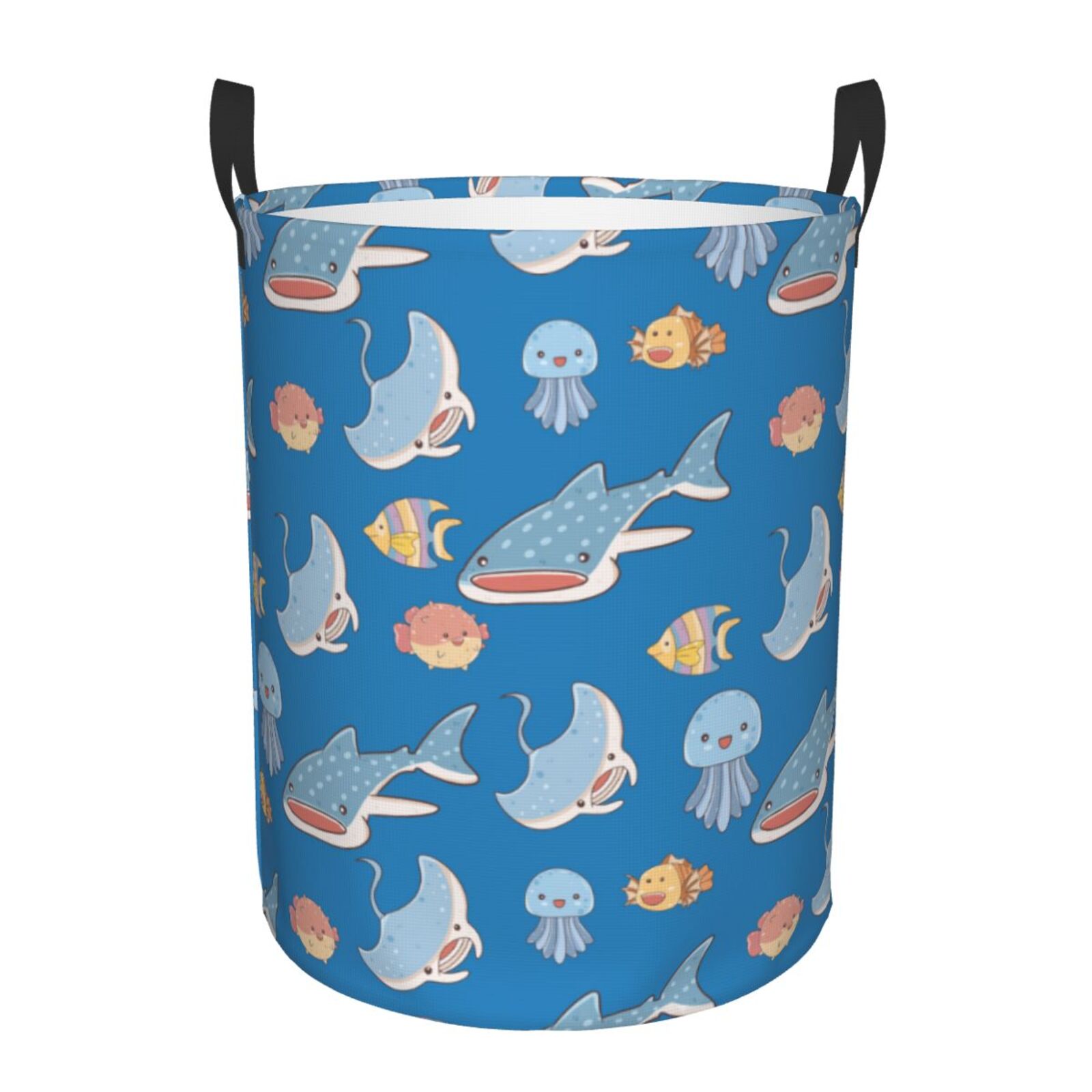 Ocean Cute Shark Jellyfish Fish Laundry Basket, Laundry Hamper ...