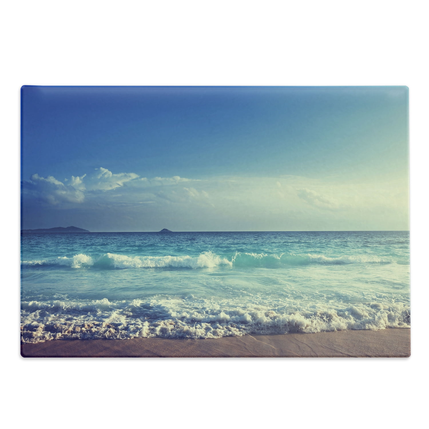 Ocean Cutting Board, Tropical Island Paradise Beach at Sunset Time ...