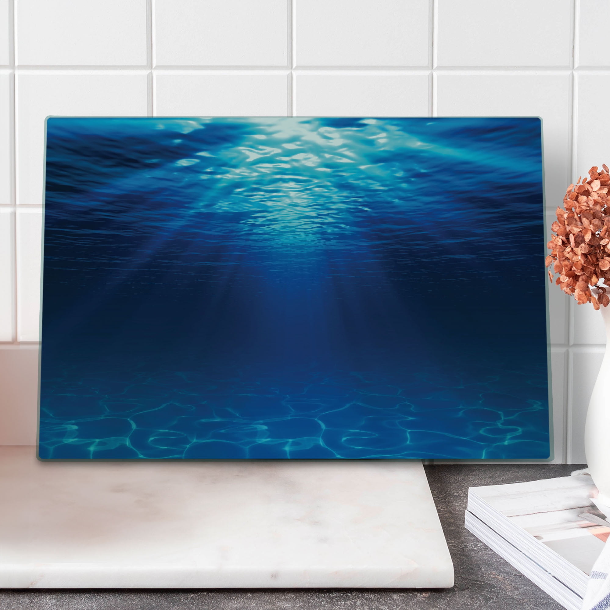 Ocean Cutting Board, Underwater View Sandy Seabed Aquatic Scenes ...
