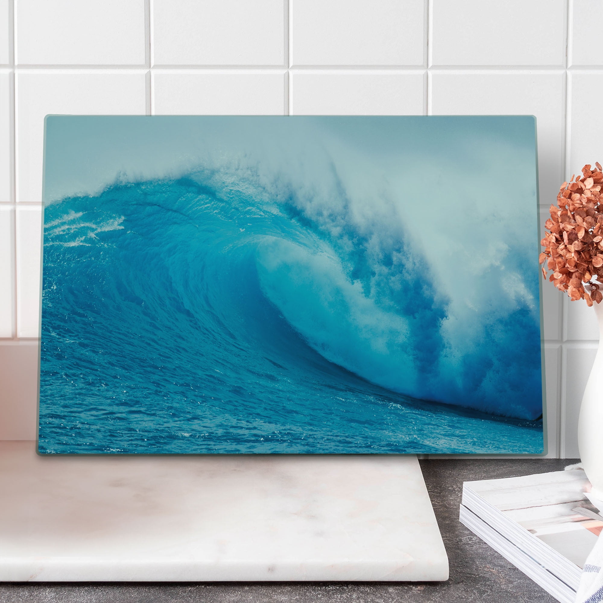 Ocean Cutting Board, Wavy Ocean Adventurous Surfing Extreme Water ...