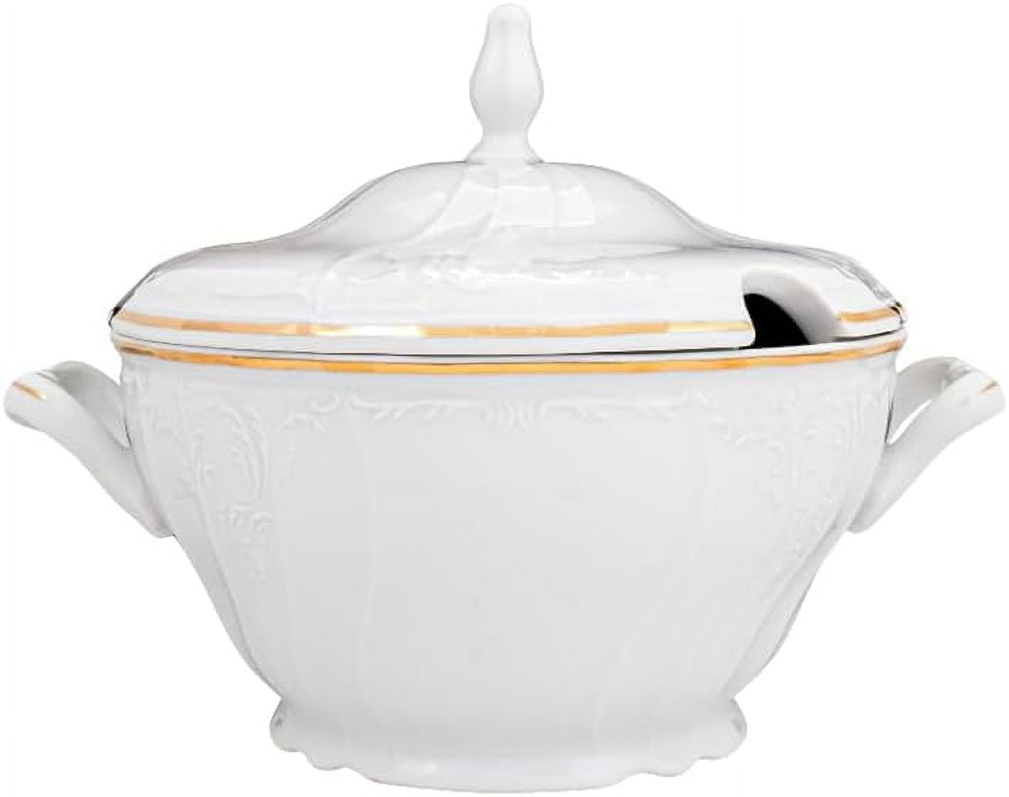 Ocean Décor Porcelain Soup Tureen: Fine China Covered Serving Bowl ...