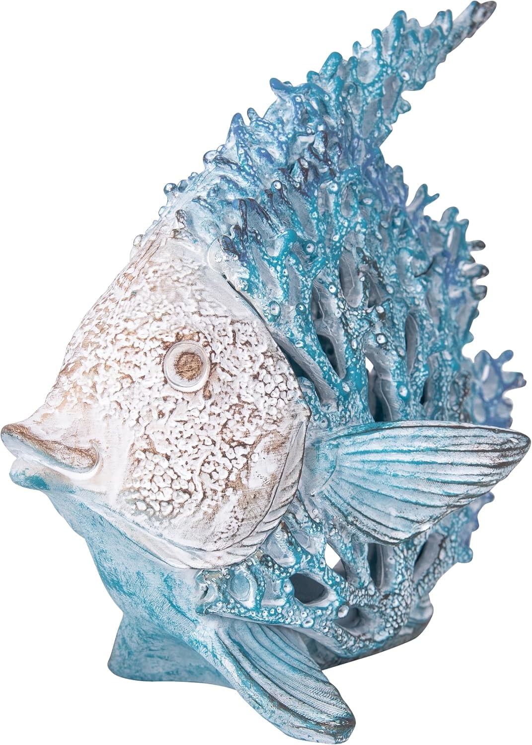Ocean Decor – Aqua Coral Reef Angelfish Sculpture for Beach Home and ...