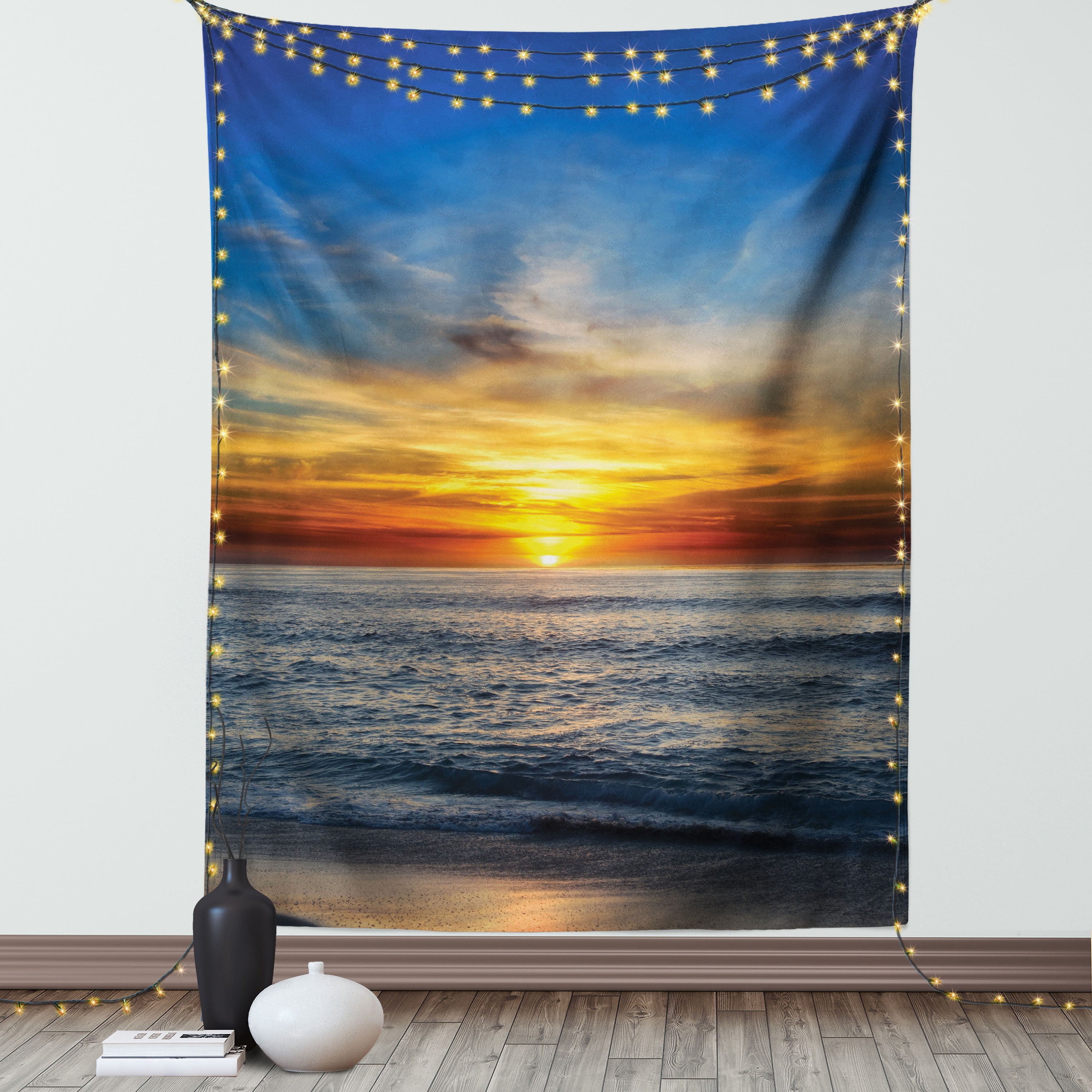 Ocean Decor Wall Hanging Tapestry, Sunset Over the Pacific Ocean From ...