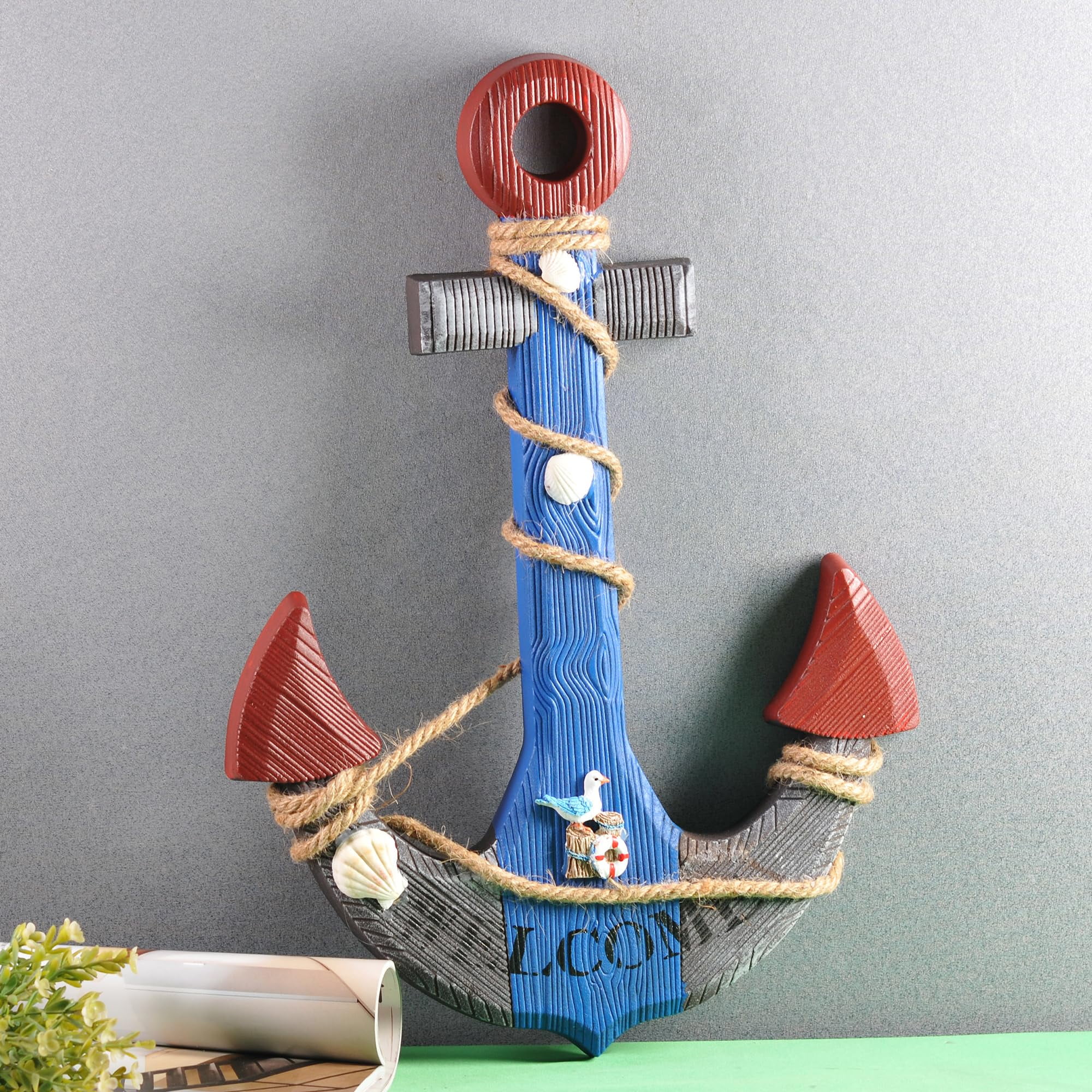 Ocean Decor,pirate Decor,Wall Decor EC36 Wooden Anchor Wall Hanging ...