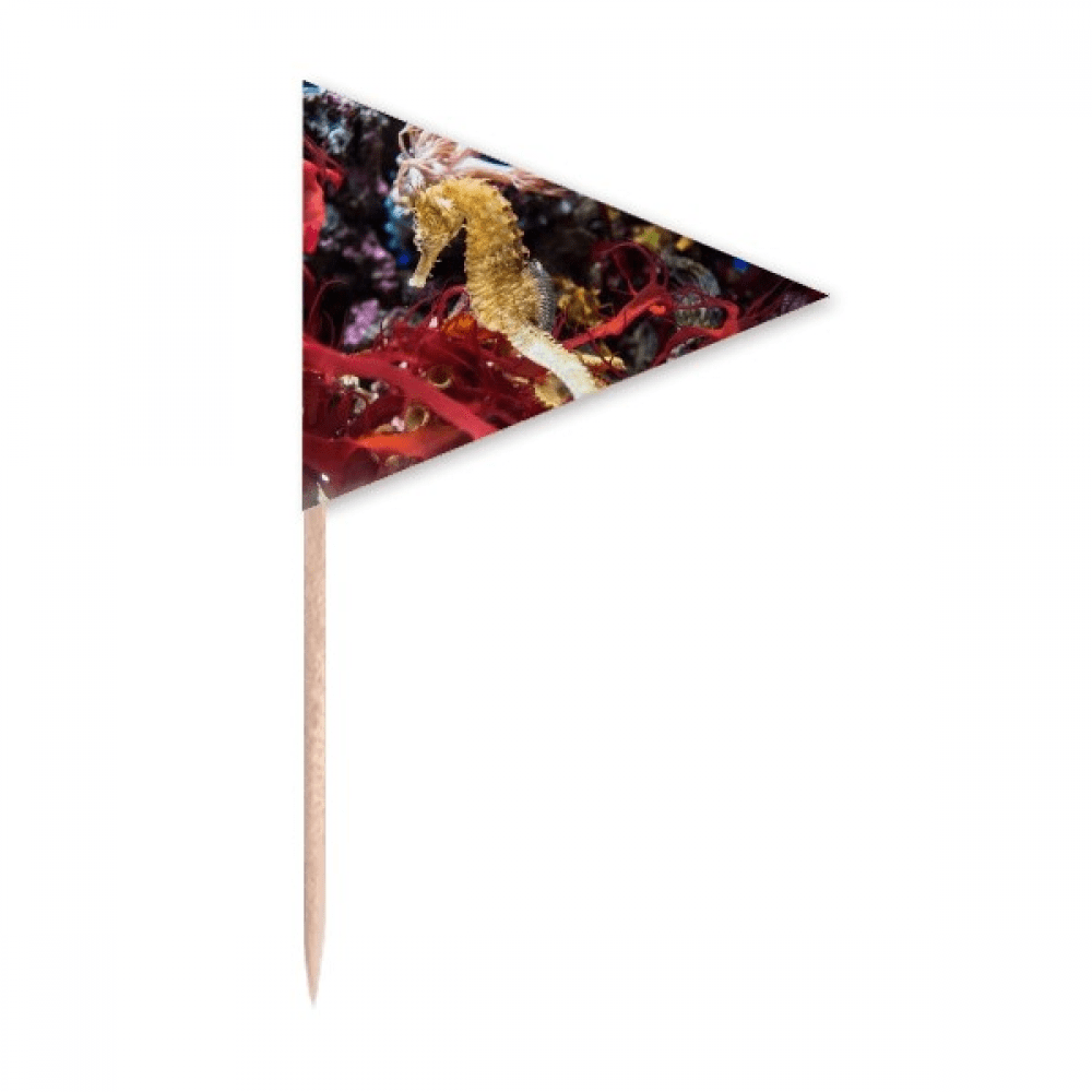 Ocean Deep Water Blue Hippocampus Water Toothpick Triangle Cupcake ...