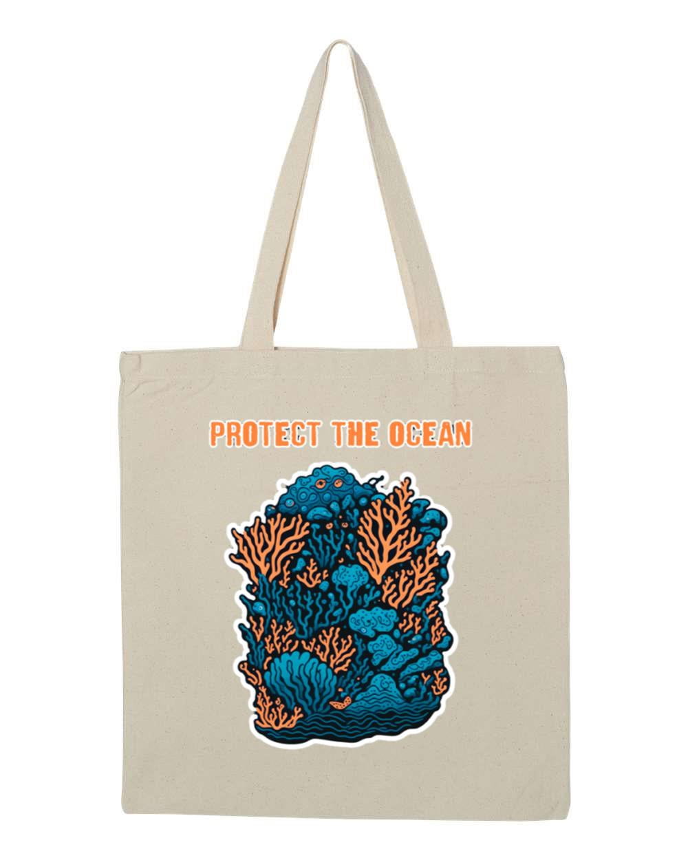 Ocean Defender Tote Bag with Save the Sea Eco Message Graphic - Walmart.com