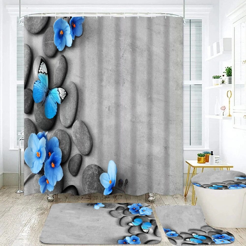Ocean Dolphin Bathroom Set Animal Waterproof Fabric Shower Curtain Sea ...