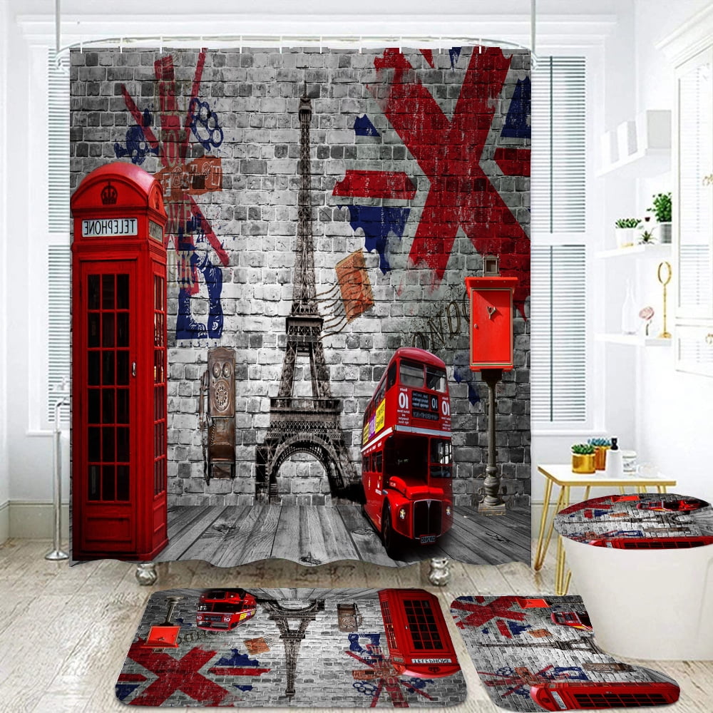 Ocean Dolphin Bathroom Set Animal Waterproof Fabric Shower Curtain Sea ...