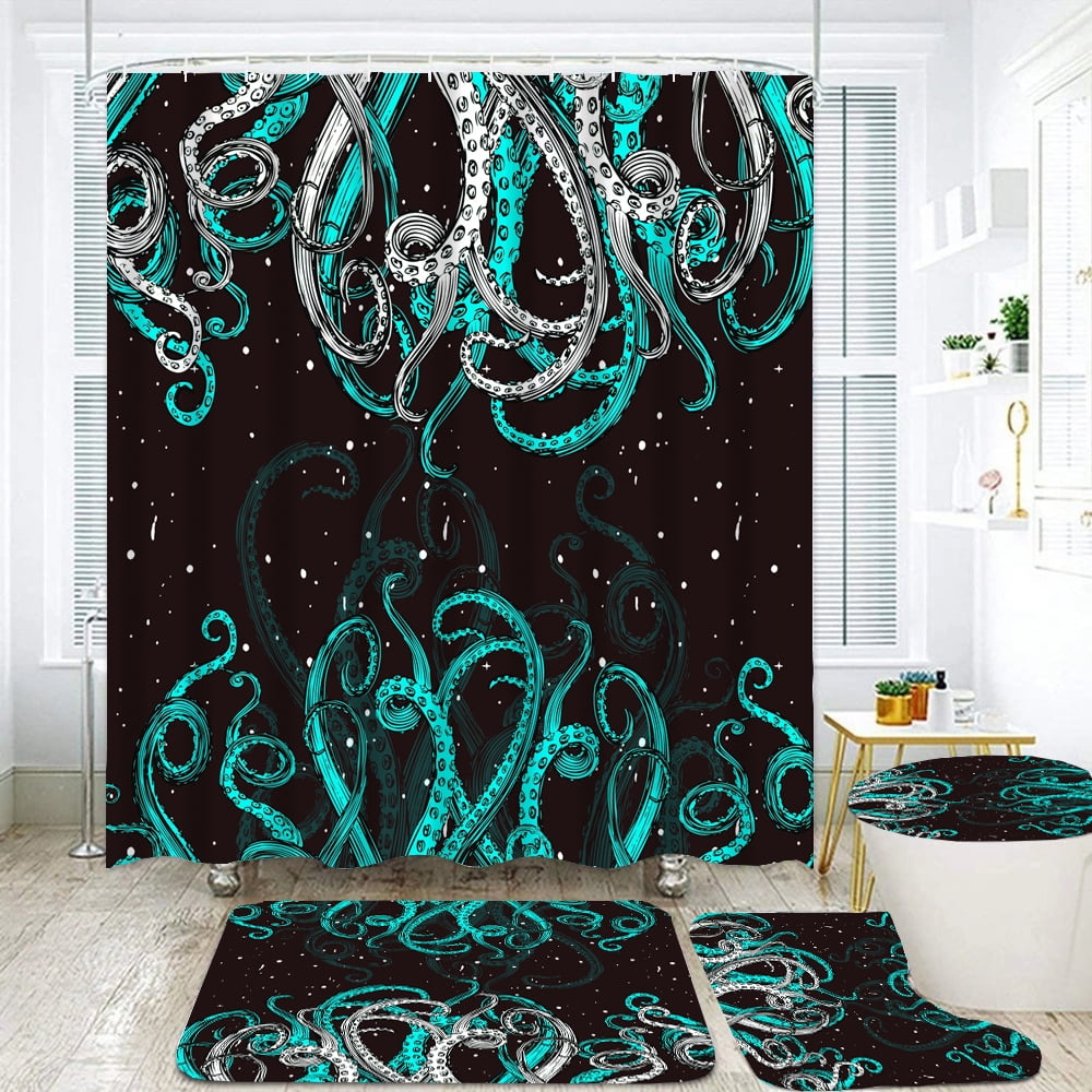 Ocean Dolphin Bathroom Set Animal Waterproof Fabric Shower Curtain Sea ...