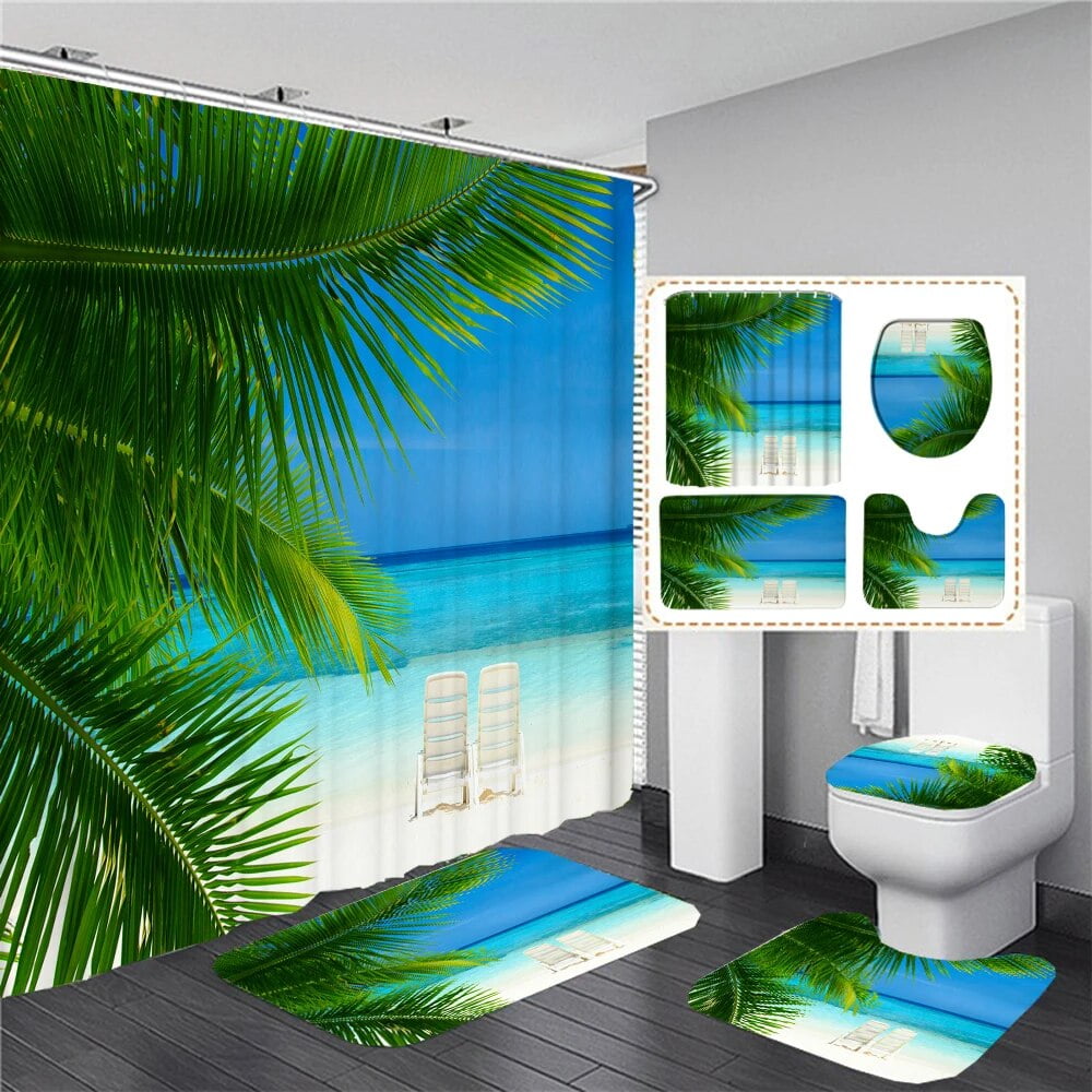 Ocean Dolphin Bathroom Set Animal Waterproof Fabric Shower Curtain Sea ...