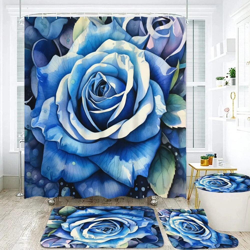 Ocean Dolphin Bathroom Set Animal Waterproof Fabric Shower Curtain Sea ...