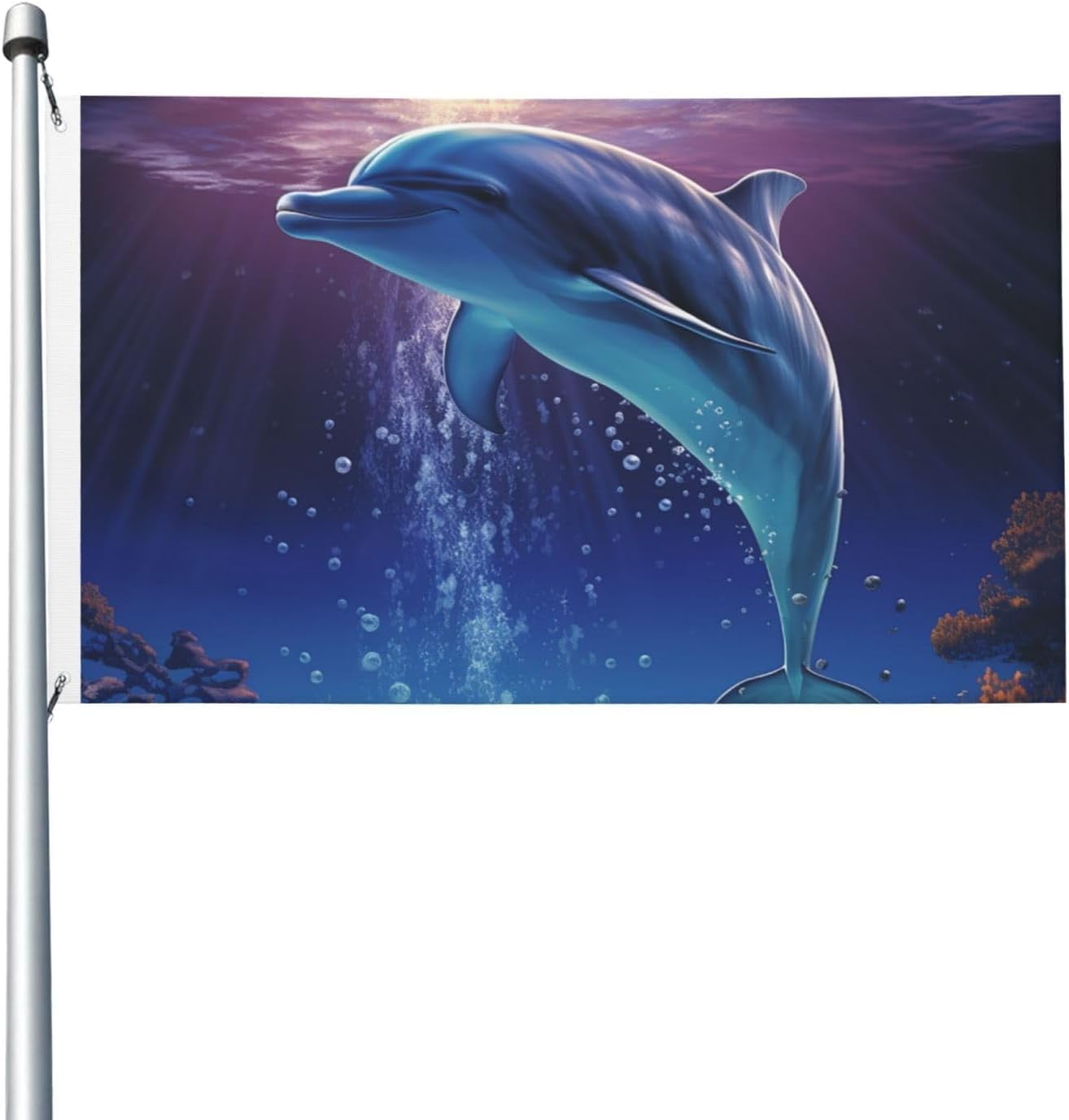 Ocean Dolphin Flag 3x5 ft Flags for Outside Funny Banner Garden Flag ...