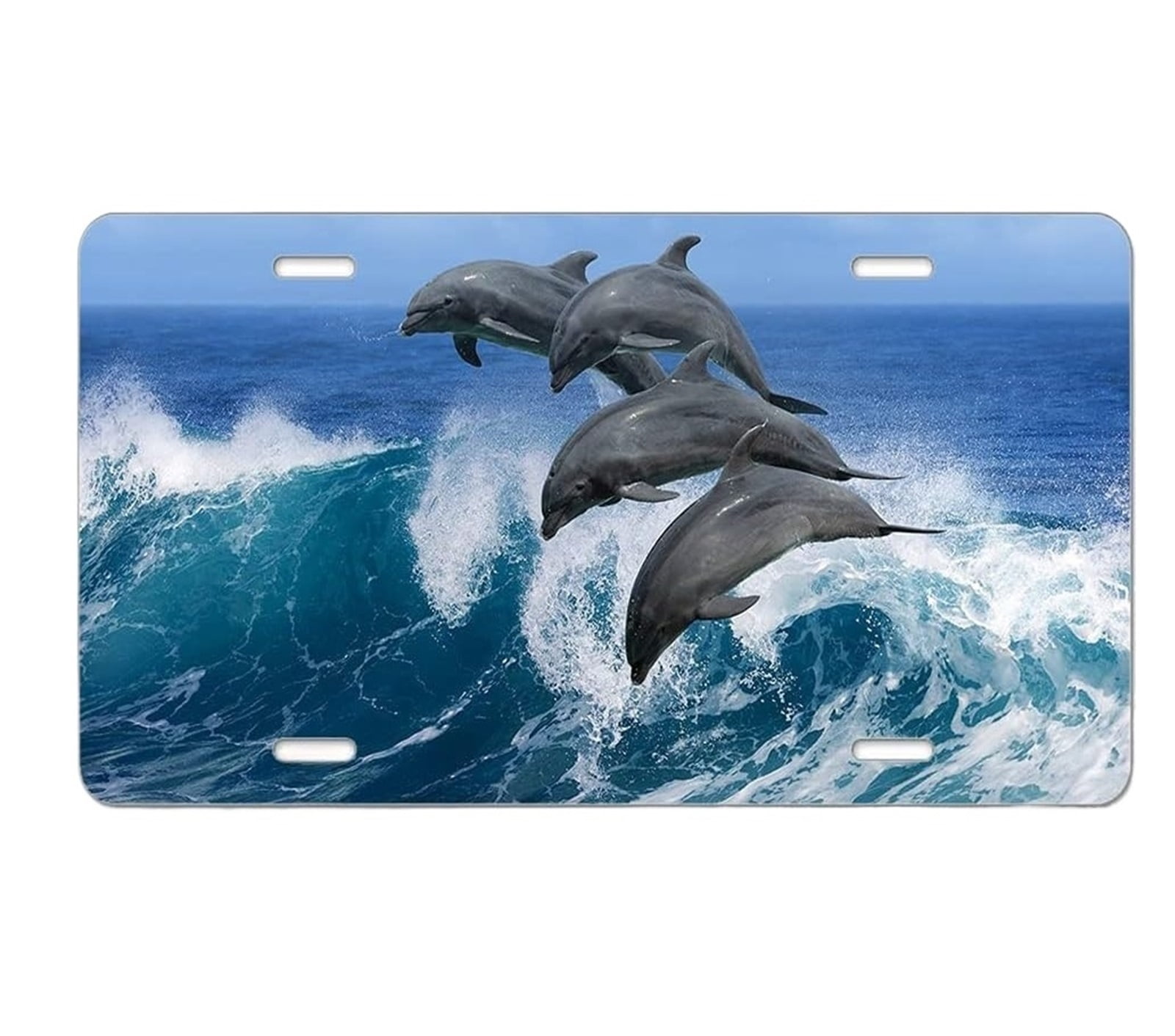 Ocean Dolphins Car Front License Plates Marine Animal Sea Water Waves ...