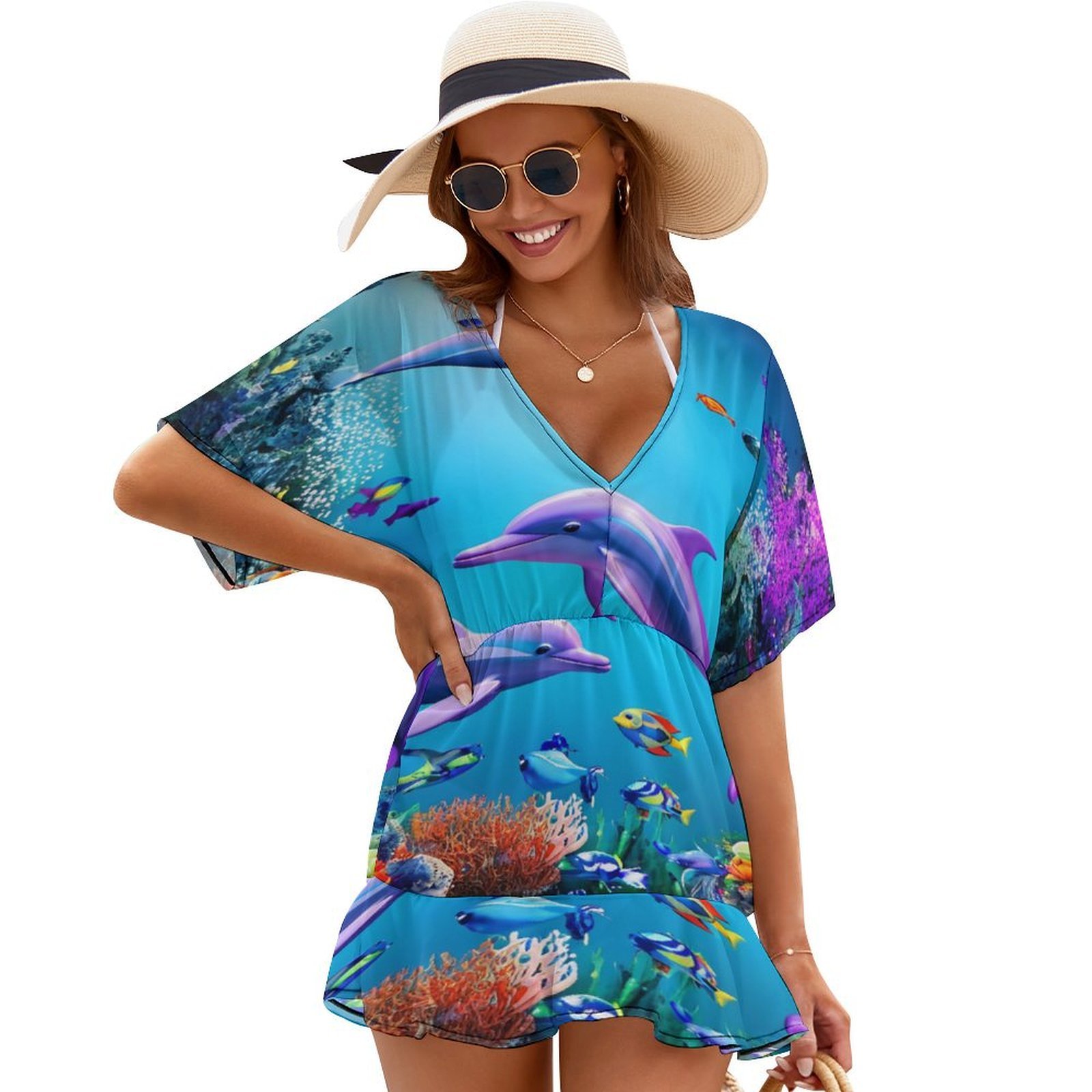 Ocean Dolphins Dream Women's Luxury Party Dress Evening Dresses Ladies ...