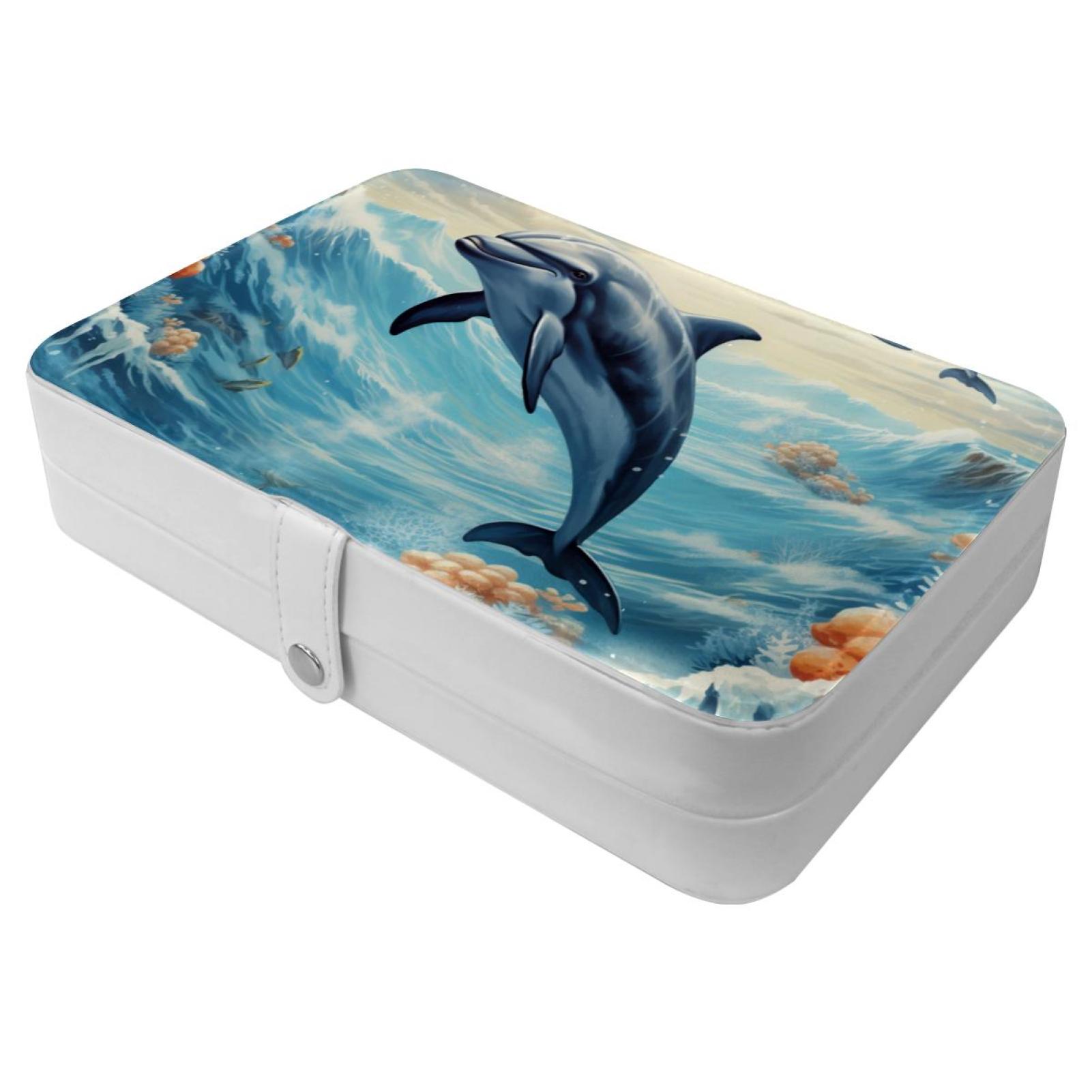 Ocean Dolphins Travel Jewelry Box - Compact and Portable - Ideal ...