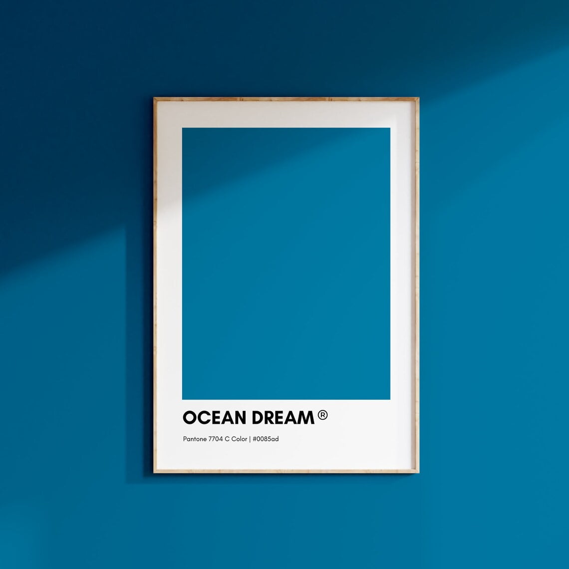 Ocean Dream Blue Pantone, Blue Pantone Print Poster, Blue Wall Art ...