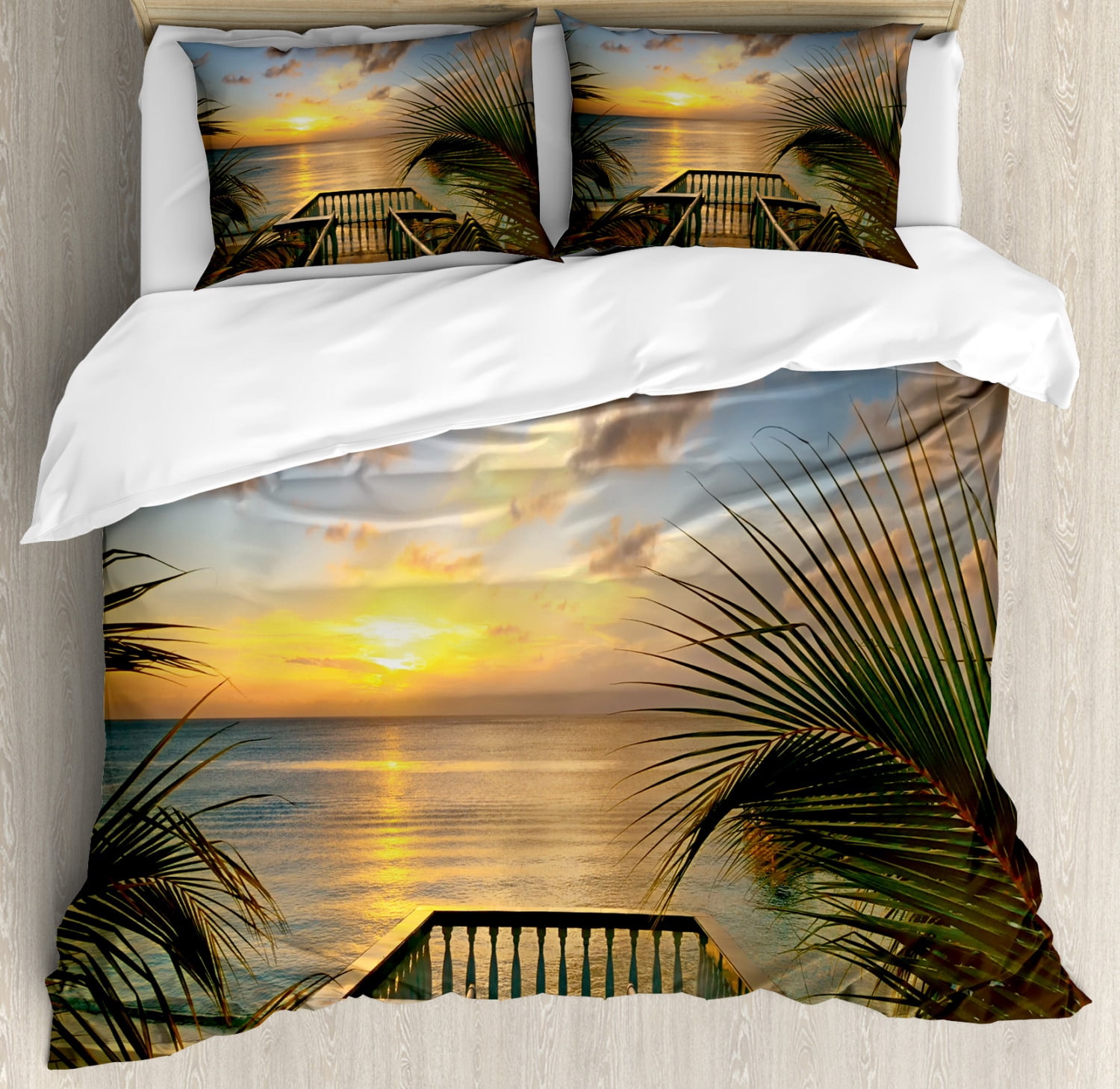 Ocean Duvet Cover Set King Size, Mediterranean Horizon Seascape from ...