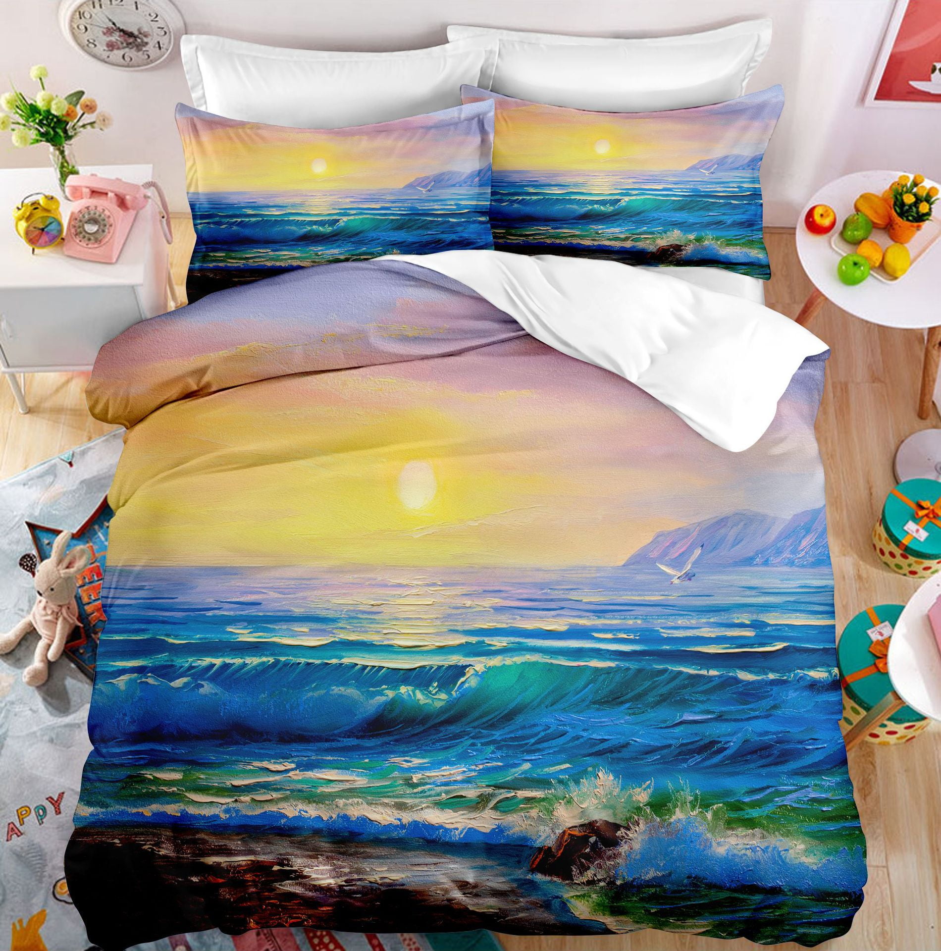 Ocean Duvet Cover Set King/ Size Tropical Hawaiian Summer Sea Beach ...
