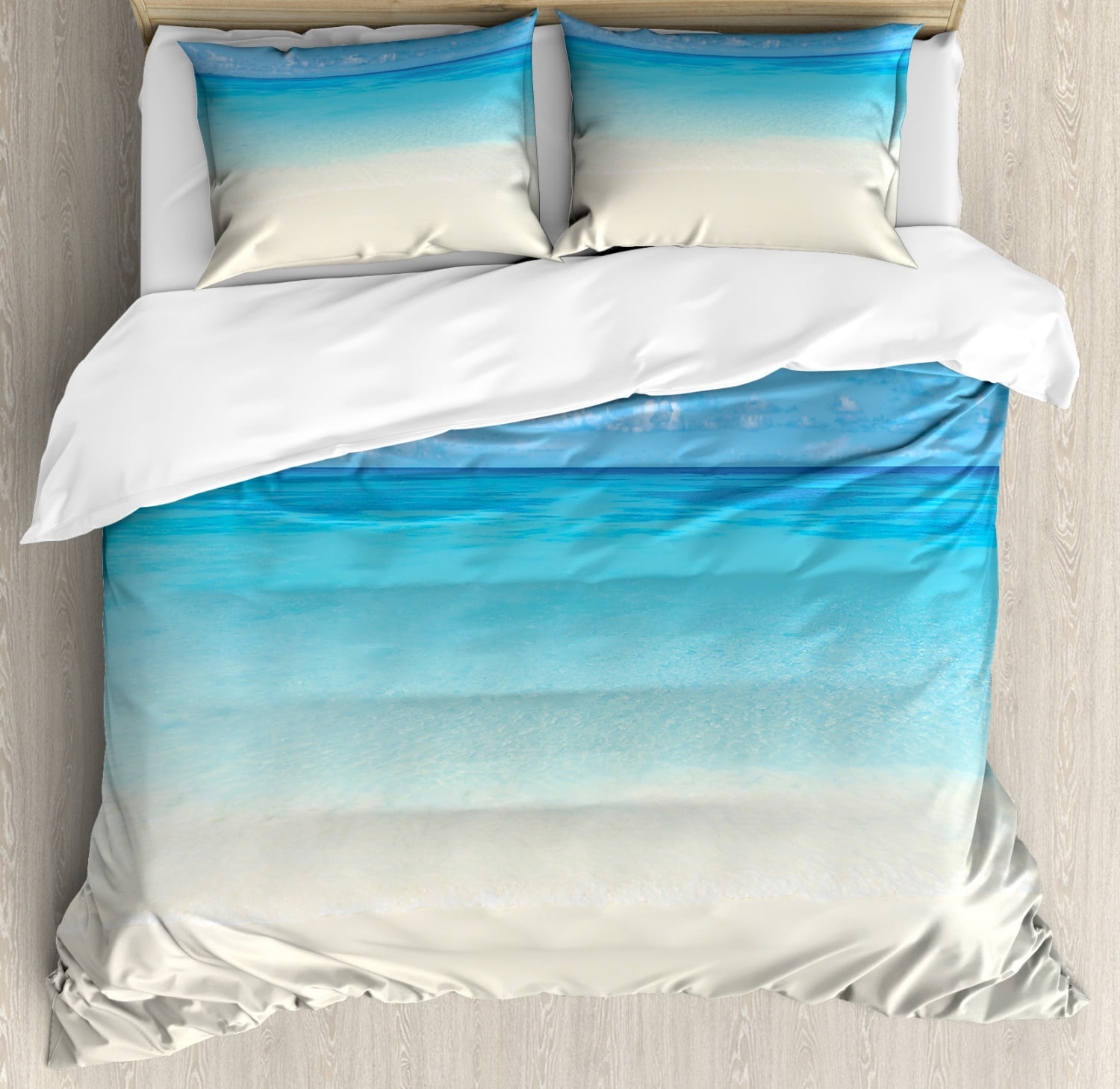 Ocean Duvet Cover Set, Paradise Beach in Tropical Caribbean Sea with ...
