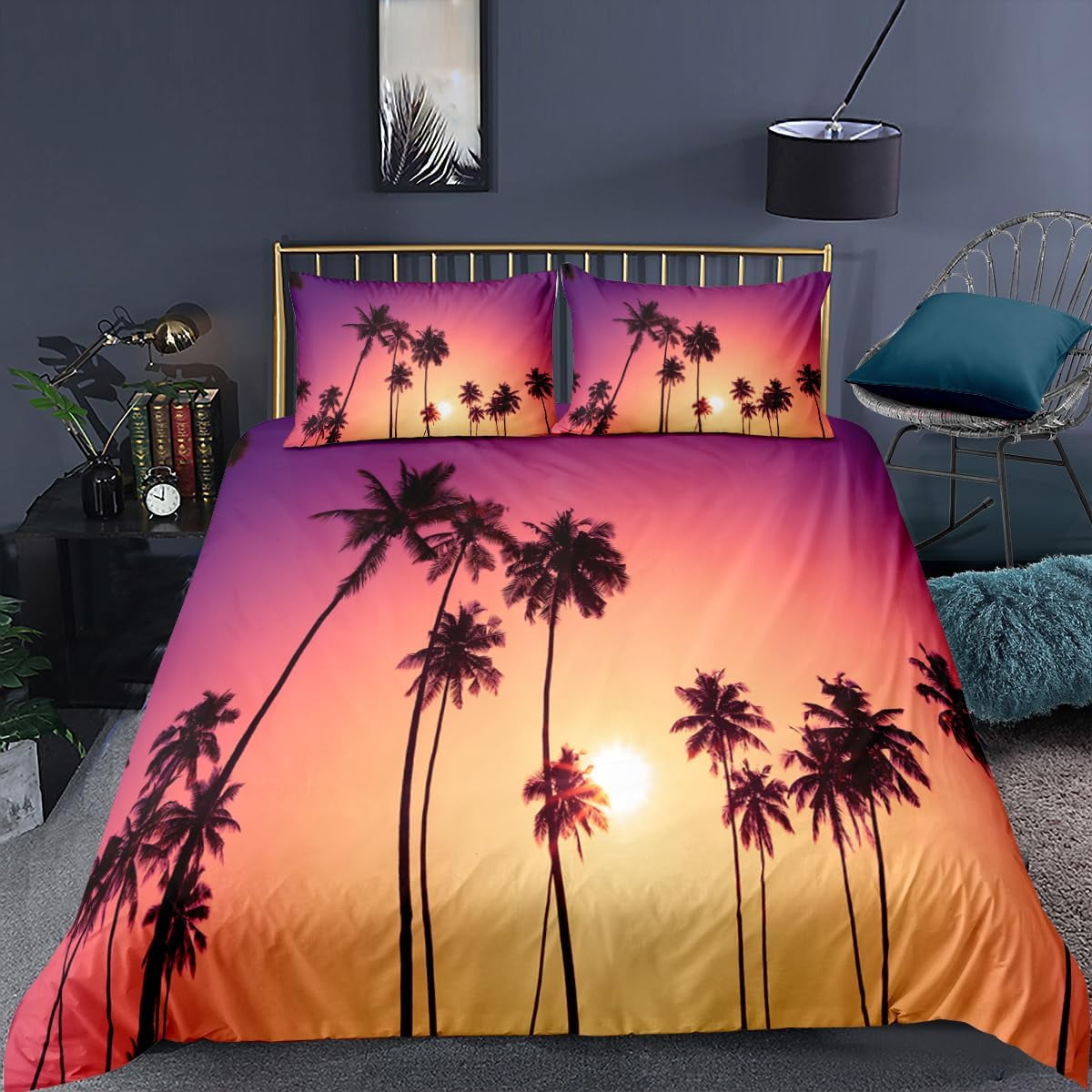 Ocean Duvet Cover Set Twin Full Queen King Size, Tropical Island with ...