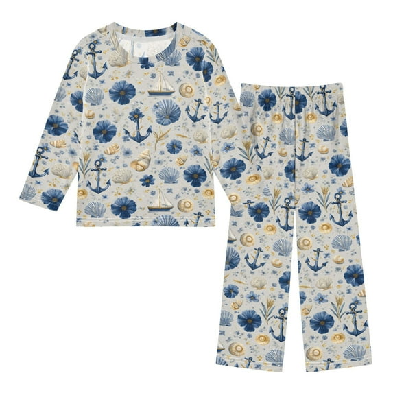 Ocean Elements Cozy Soft Long Sleeves Top and Pants 2 Piece Cool Pjs ...