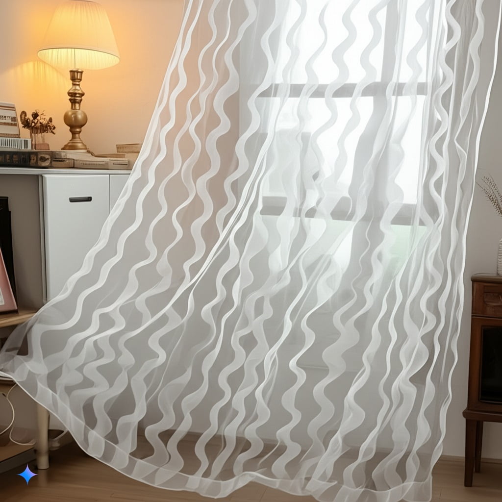 Ocean Embroidered Sheers Voile Net Curtains Pair - Walmart.com