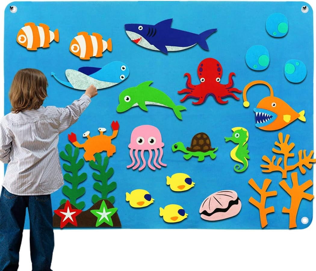 Ocean Felt Board Story Set, suitable for children underwater. 3.5ft ...