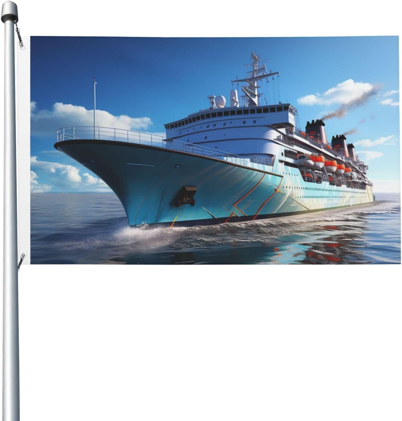 Ocean Ferry Boat Flag 4x6 ft Flags for Outside Funny Banner Garden Flag ...