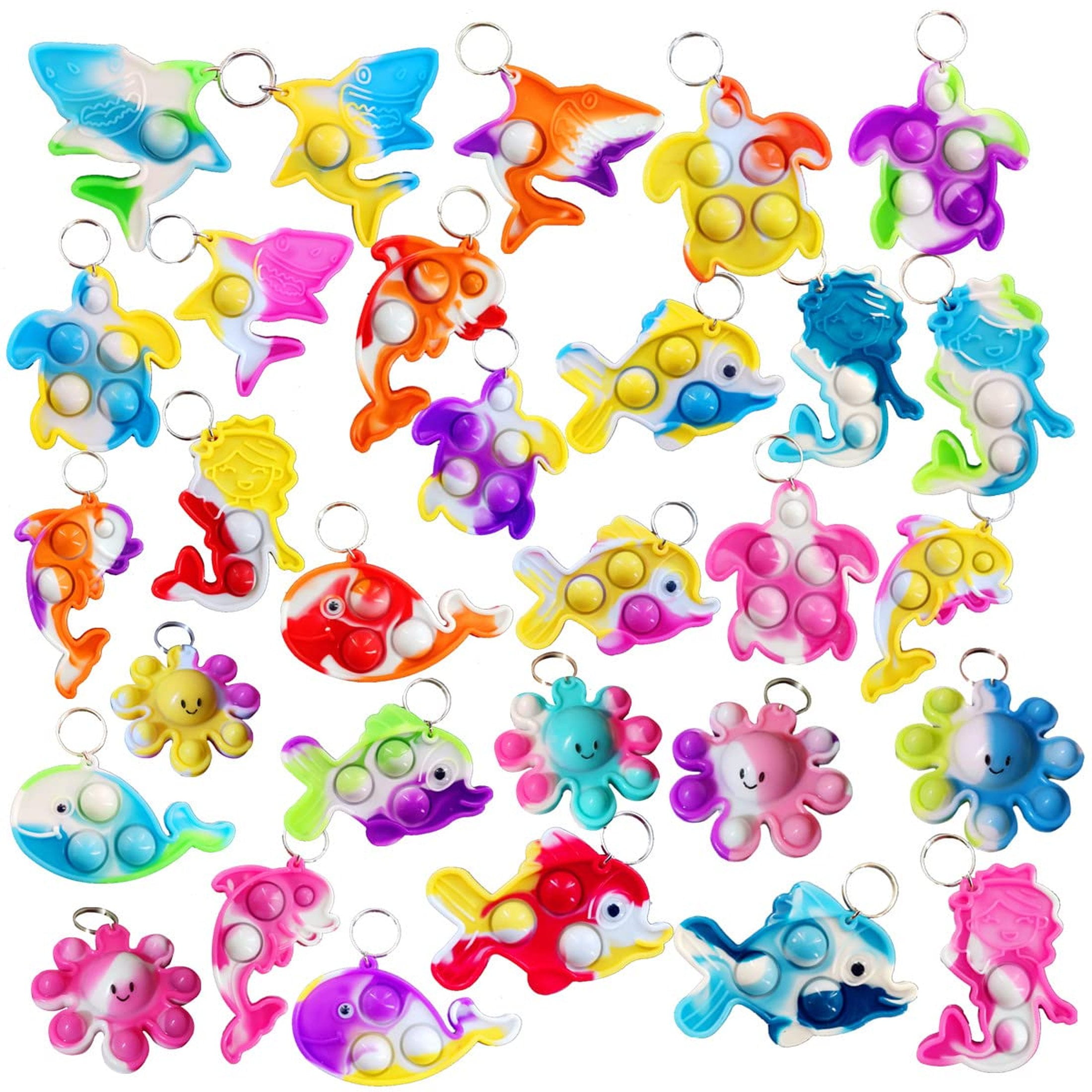 Ocean Fidget Fun Pack - 30 Assorted Bubble Toys for Kids & Students ...