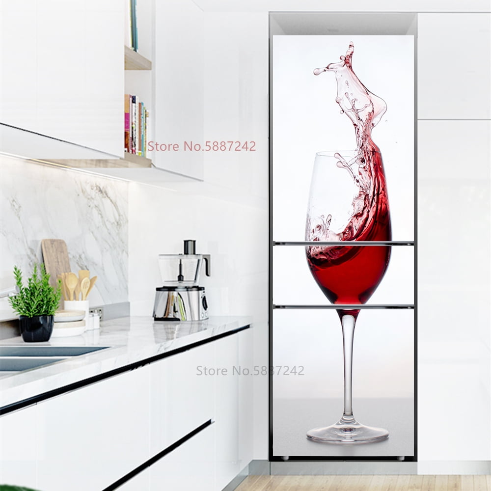 Ocean Fish Fridge Stickers 3D Refrigerator Wallpaper Vinyl Film Self ...