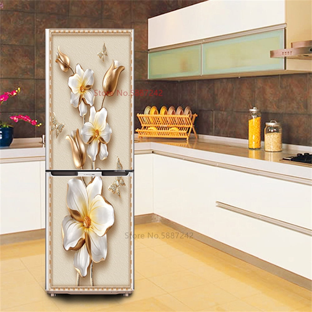 Ocean Fish Fridge Stickers 3D Refrigerator Wallpaper Vinyl Film Self ...