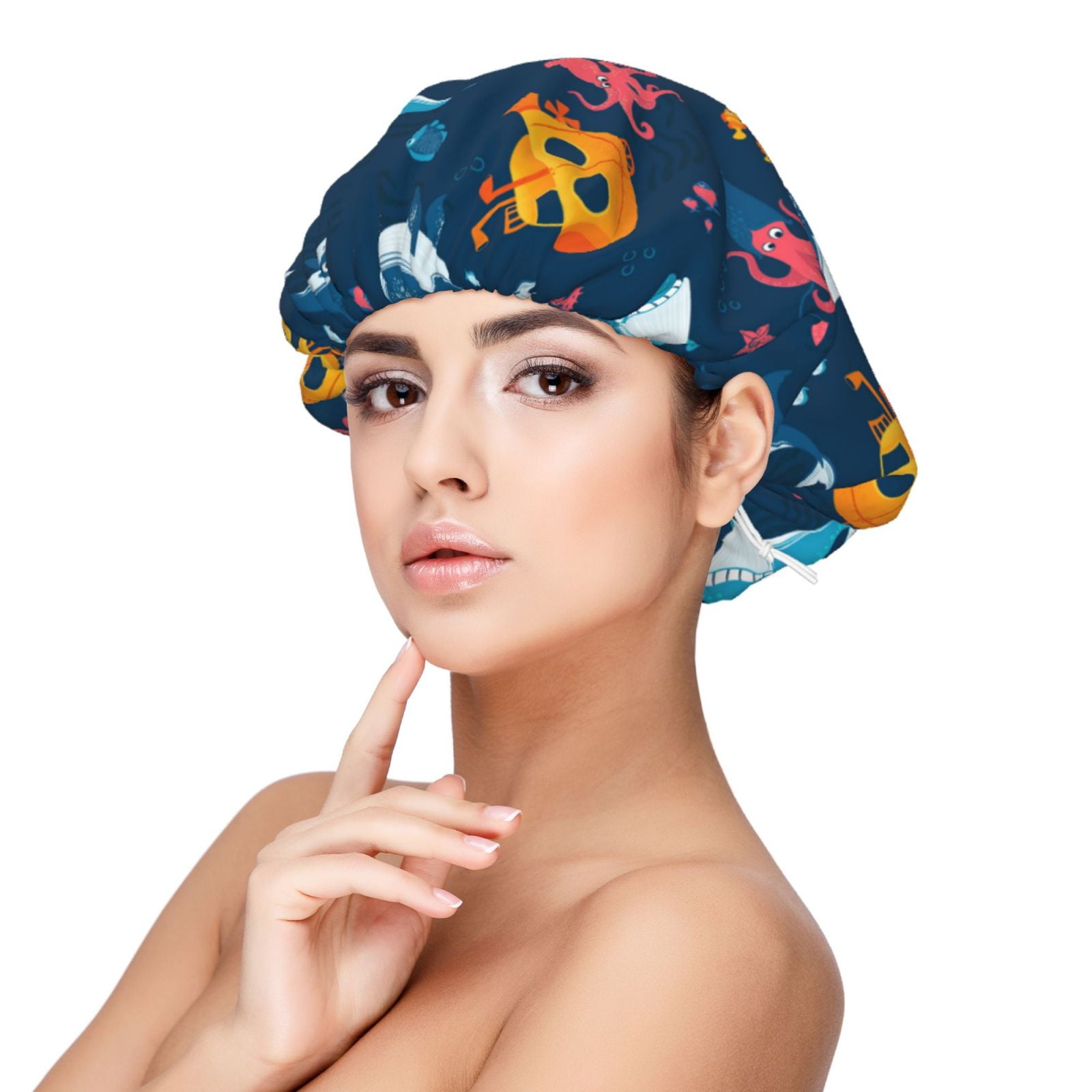 Ocean Floor Animals Silk Bonnet for Sleeping Women Men, Adjustable ...