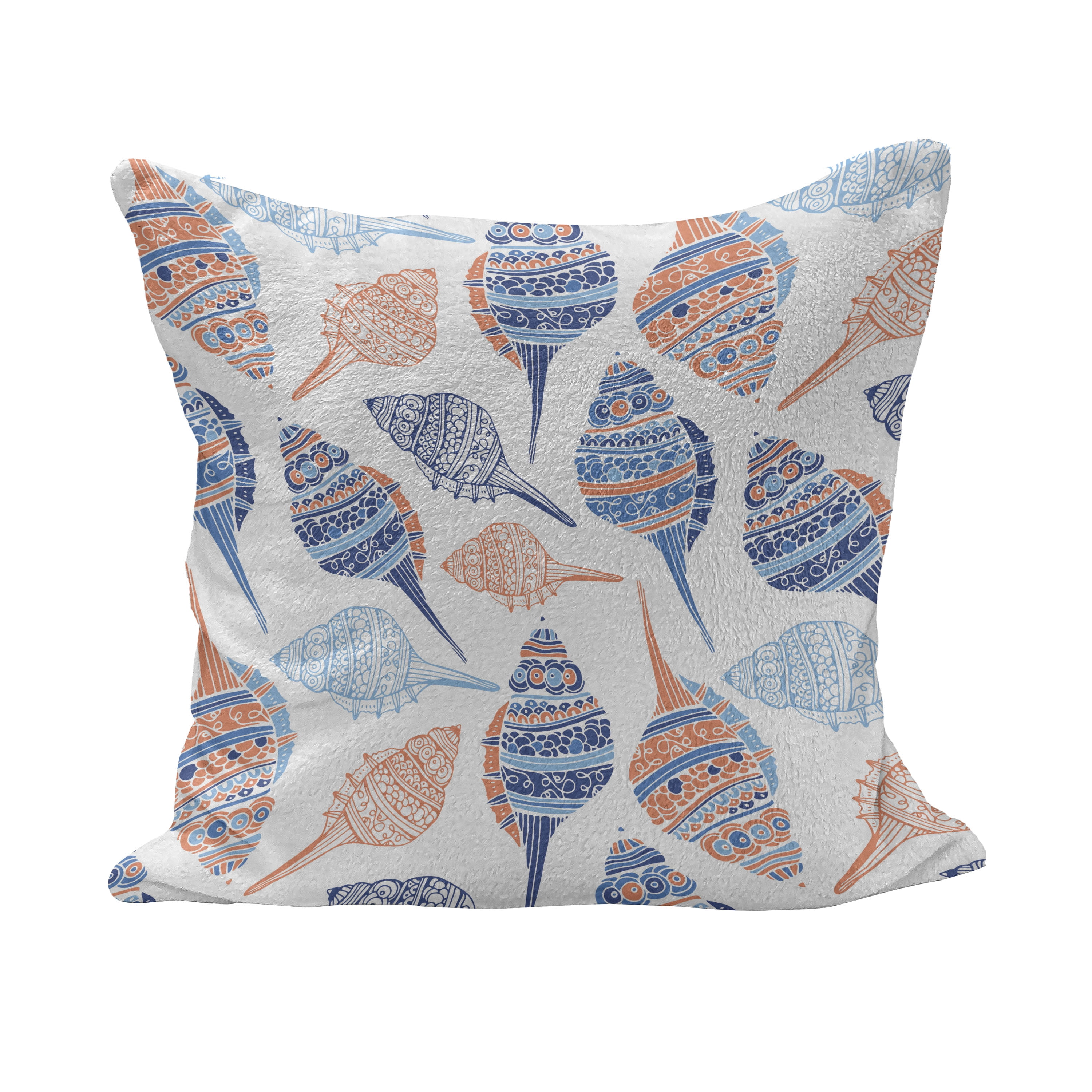 Ocean Fluffy Throw Pillow Cushion Cover, Marine Life Themed Abstract ...