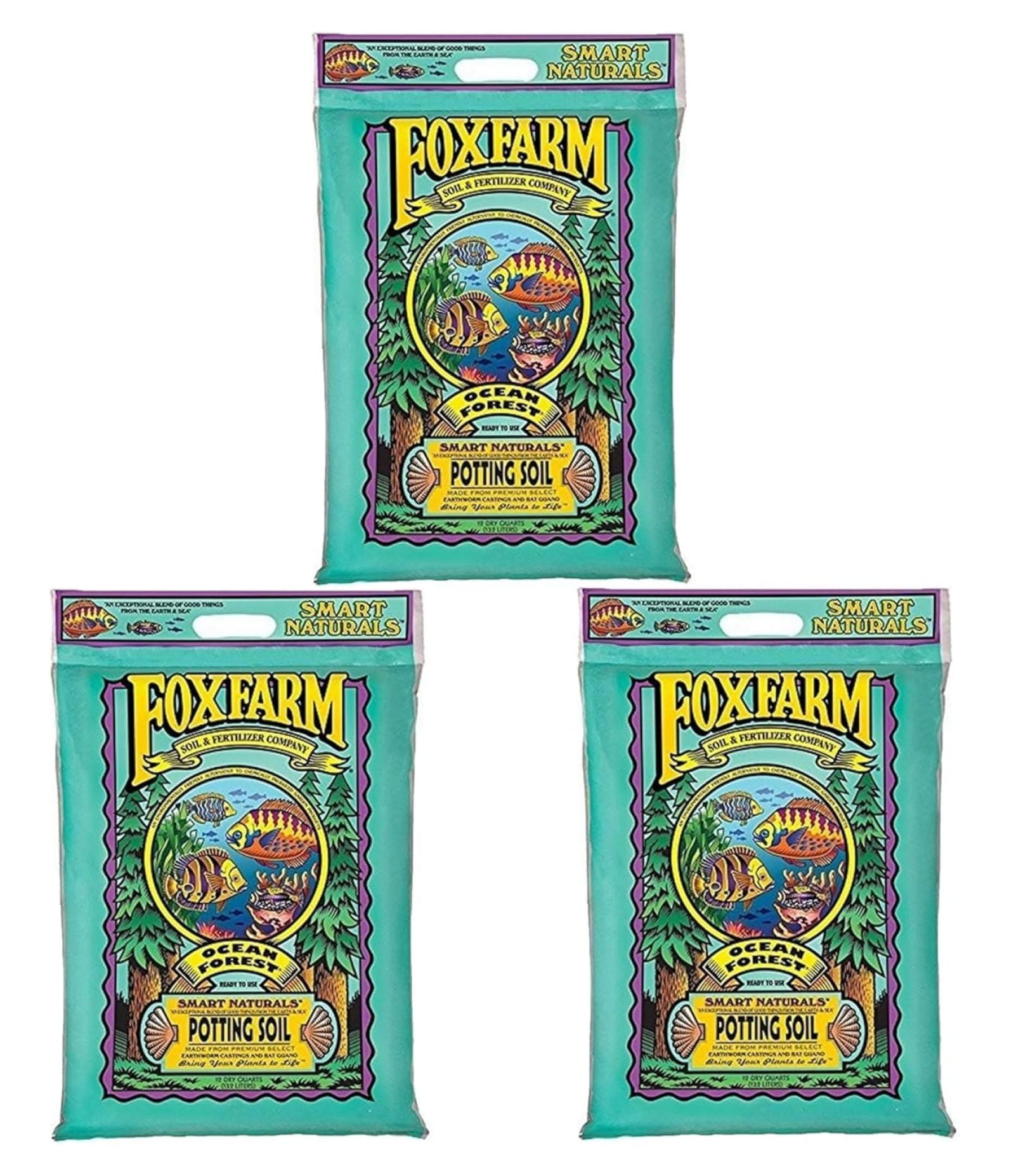 Ocean Forest Potting Soil, 12qt (Pack of 3) – Light, Aerated Texture ...
