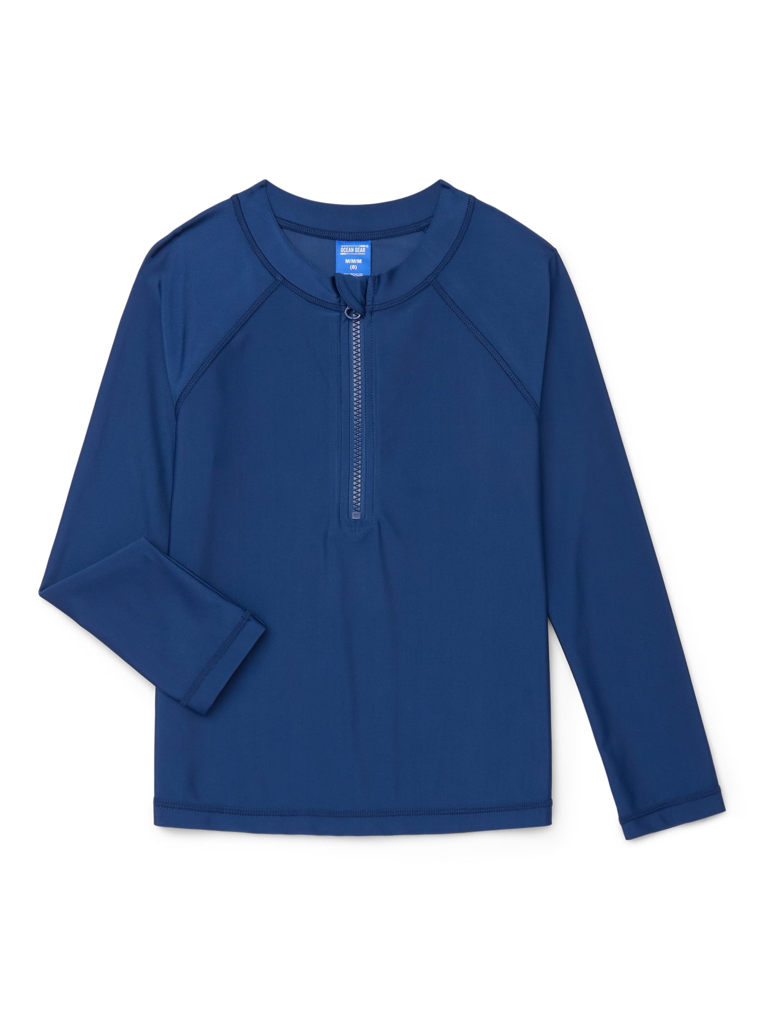Ocean Gear Boys Quarter Zip Rash Guard with Long Sleeves, Sizes 4-18 ...