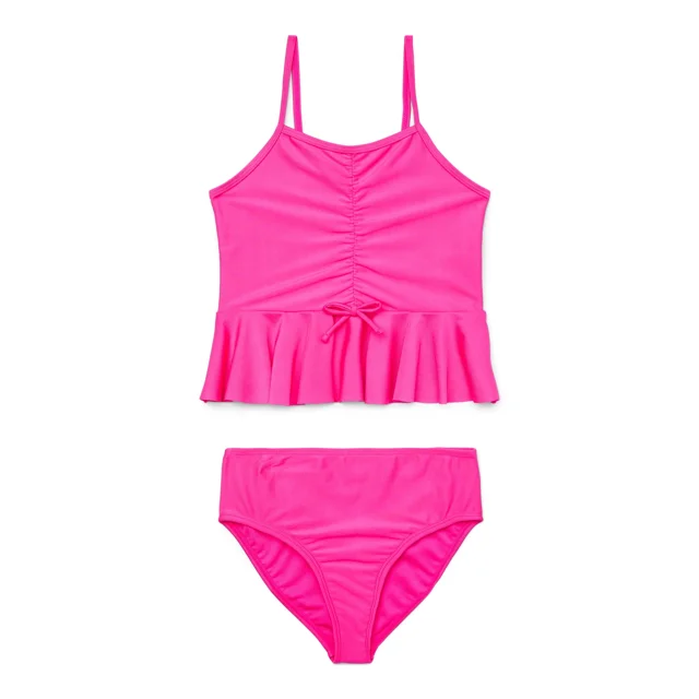 Ocean Gear Girls Two-Piece Bathing Suit, Sizes 4-16, Cinched Top & Pull ...