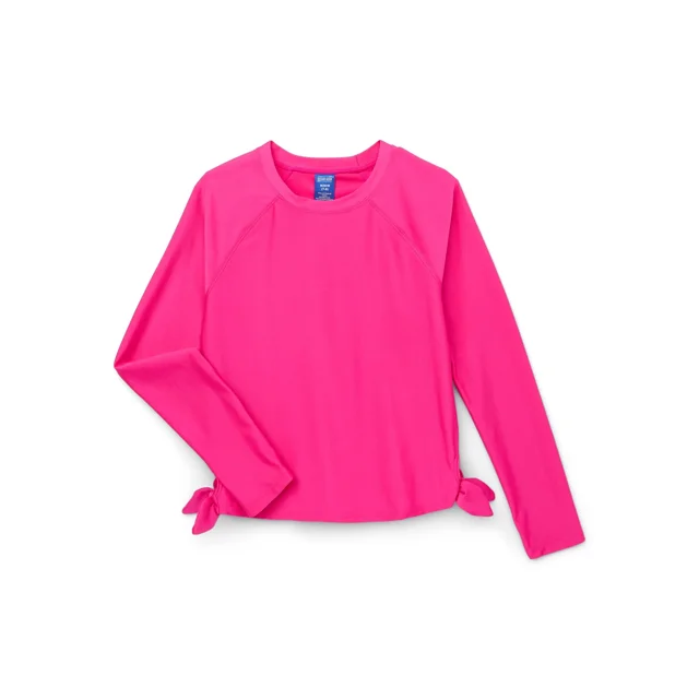 Ocean Gear Girls Swim Rash Guard Top with Side Ties, Sizes 4-18 ...