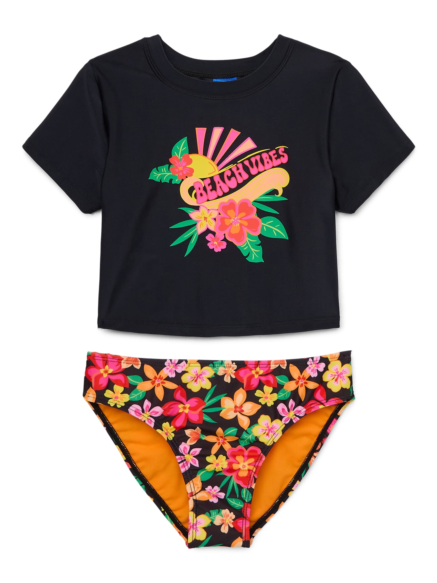 Ocean Gear Girls Tropical Floral 2-Piece Swim Set - Walmart.com