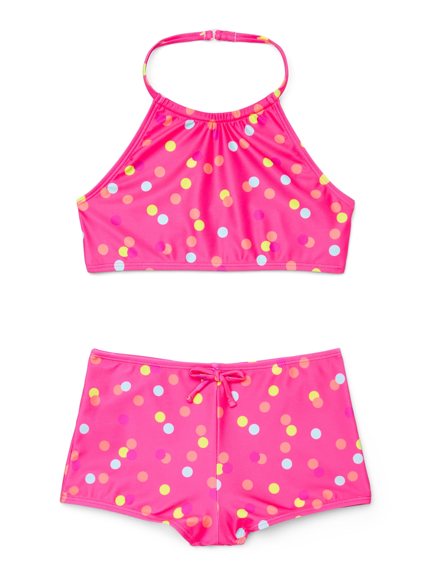 Ocean Gear Girls Halter Bikini Top and Boyshorts Swim Set, 2-Piece ...