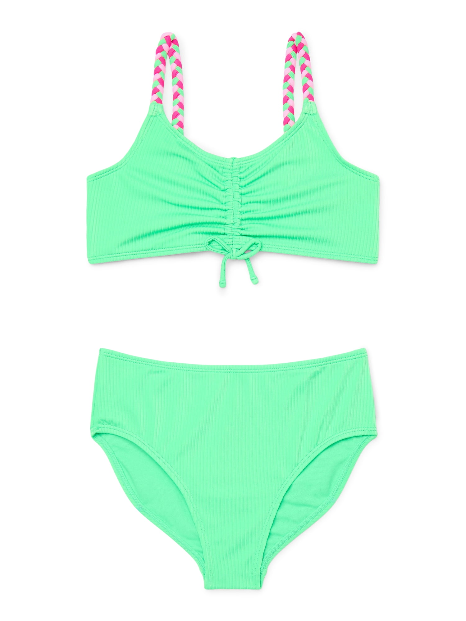 Ocean Gear Girls Braided Bikini Top and Mid-Rise Bottoms Swim Set, 2 ...