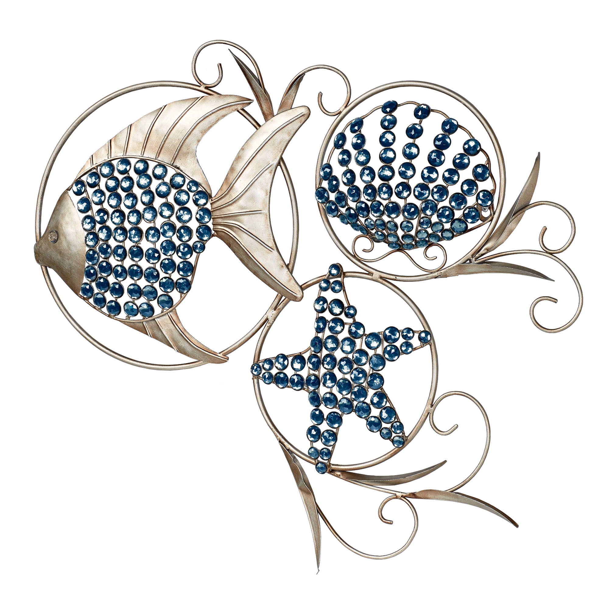 Ocean Gems Wall Art Platinum 24” x 1.5” x 23” - Walmart.com