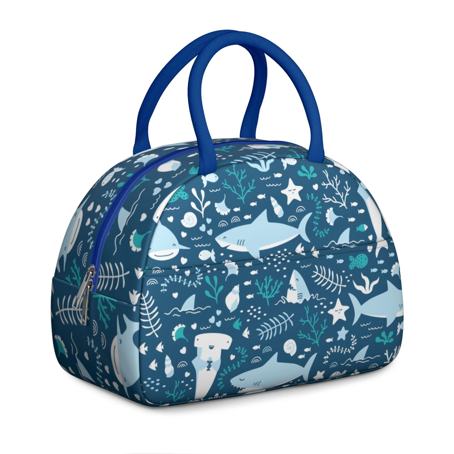 Ocean Giants Lunch Bag - Abstract Whale & Shark Silhouettes, Large ...