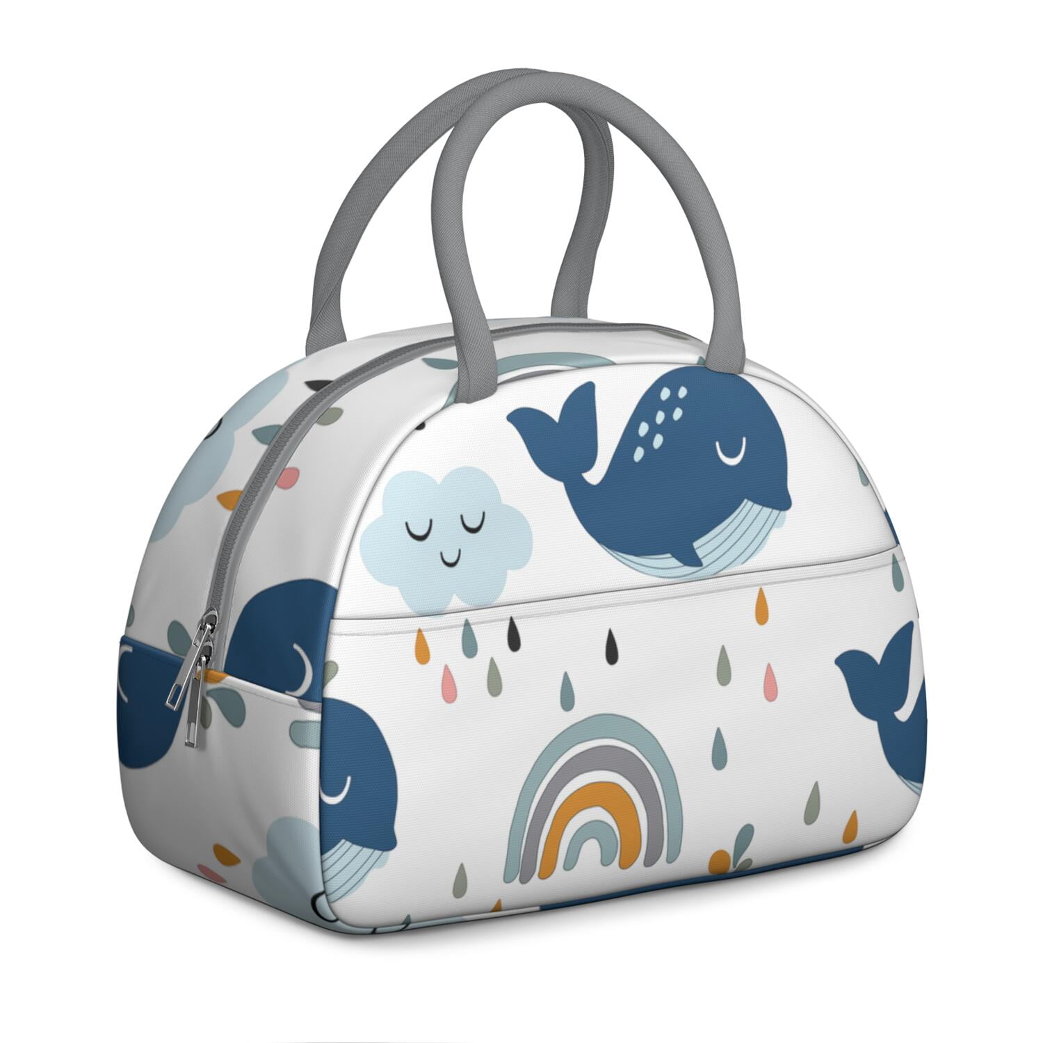 Ocean Giants Lunch Bag - Abstract Whale & Shark Silhouettes, Large ...