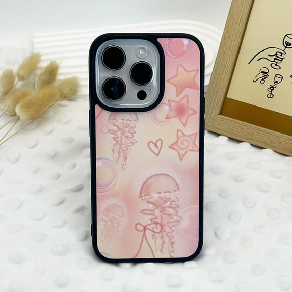 Ocean Glow Pink Jellyfish Marine Pastel Aesthetic Design with iPhone 17 ...
