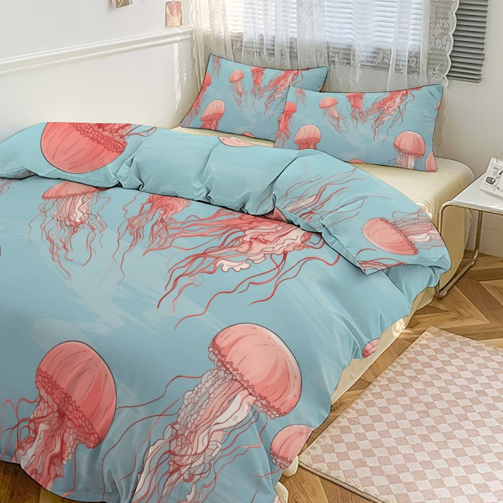 Ocean Glowing Jellyfish Duvet Cover Set Bedding Set Polyester Quilt ...