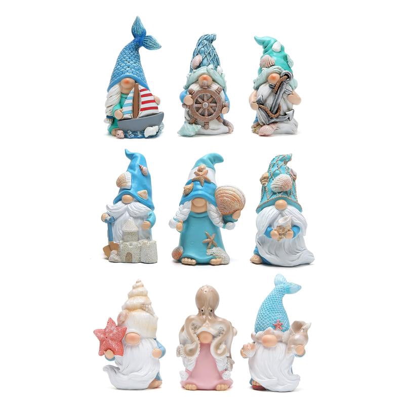 Ocean Gnomes Indoor & Outdoor Decor - Exquisite Resin Shell-Adorned ...