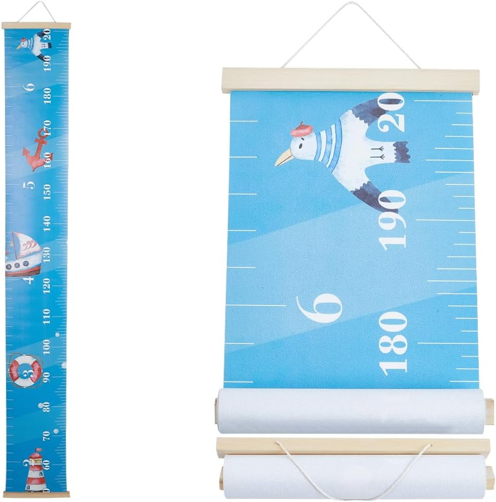 Ocean Growth Chart Canvas Height Measurement Chart Ruler Wood Frame ...