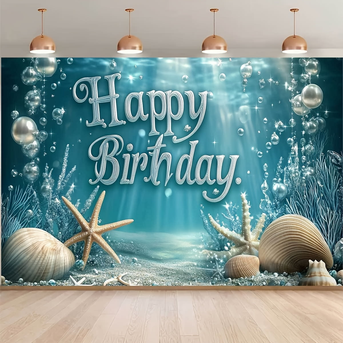 Ocean Happy Birthday Backdrop Summer Underwater Sea Happy Birthday ...