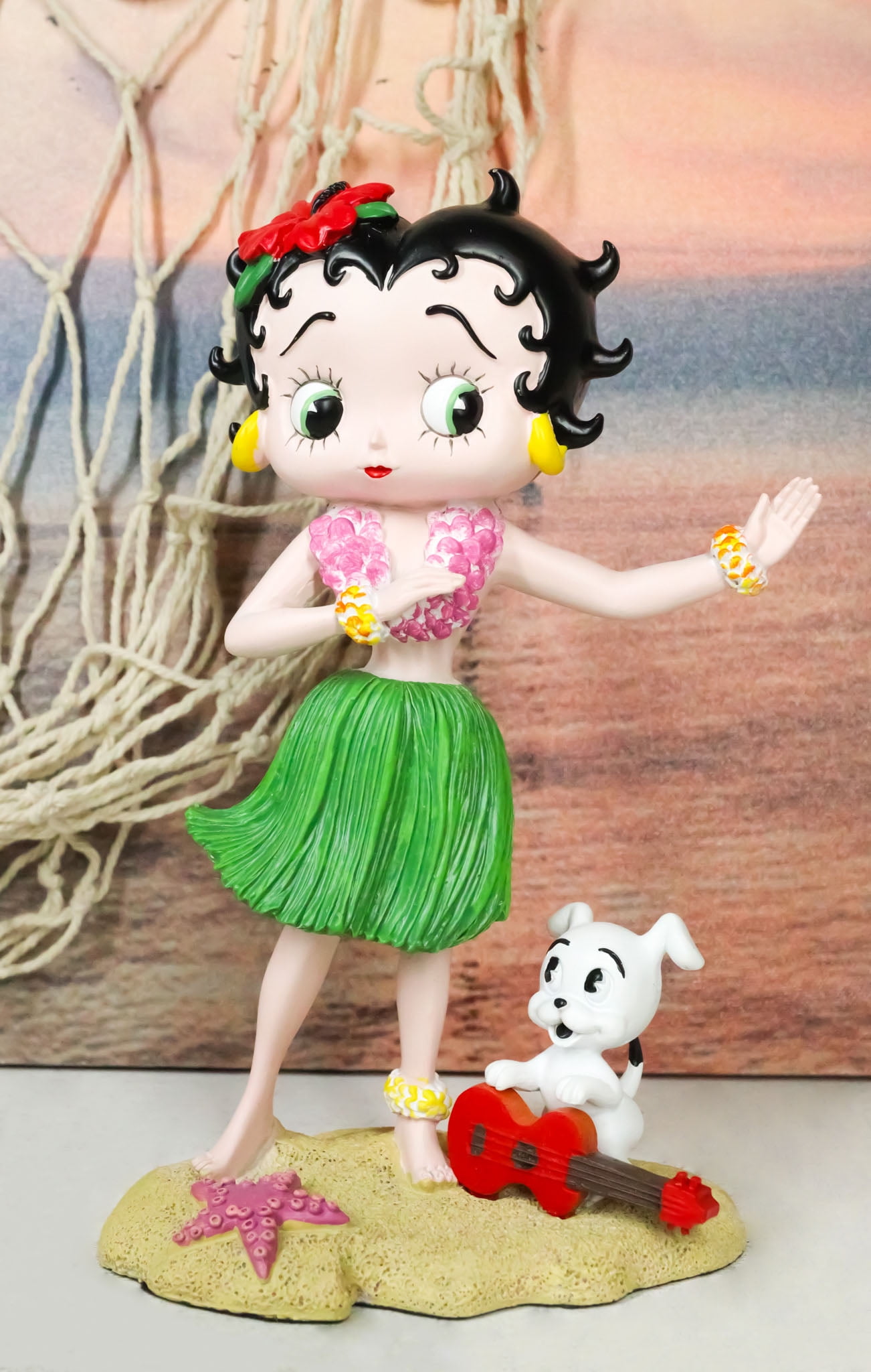 Collectible Betty Boop Hawaii Hula Dancing Figurine with Pudgy Dog and ...
